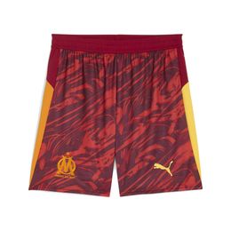 Puma Sportshorts 'Olympique de Marseille 25/26' Herren Gr&ouml;&szlig;e XS dunkelgelb / bordeaux