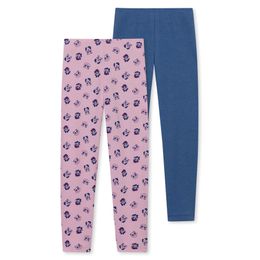 Schiesser Leggings ' 95/5 ' M&auml;dchen Gr&ouml;&szlig;e 140 dunkelblau / rosa