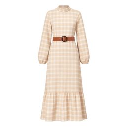 Modamihram Kleid Damen Gr&ouml;&szlig;e 48 beige / wei&szlig; Winterkleid