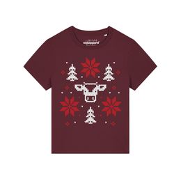 Watapparel T-Shirt 'Christmas with love' Damen Gr&ouml;&szlig;e L bordeaux / wei&szlig;