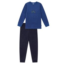 Schiesser Pyjama 'Nightwear 1' Jungen Gr&ouml;&szlig;e 92 blau / schwarz