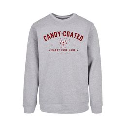 F4NT4STIC Sweatshirt 'Candy Coated Christmas' Herren Gr&ouml;&szlig;e XL grau / kirschrot / wei&szlig;