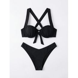 Cupshe Bikini 'CAA12C5D155AA' Damen Gr&ouml;&szlig;e XL schwarz