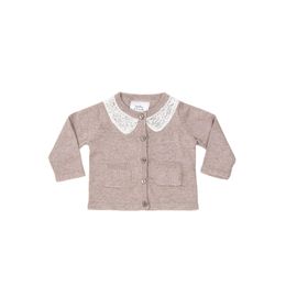 Stellou & Friends Strickjacke M&auml;dchen Gr&ouml;&szlig;e 62/68 beige / wei&szlig;
