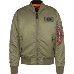Unfair Athletics Jacke 'Alpha MA-1' Herren Gr&ouml;&szlig;e XL oliv / blutrot