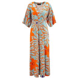Aniston Selected Kleid Damen Gr&ouml;&szlig;e 38 pastellgr&uuml;n / helllila / orange Winterkleid