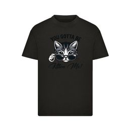 F4NT4STIC T-Shirt 'K&auml;tzchen You Gotta Be Kitten Me!' Jungen Gr&ouml;&szlig;e 158/164 grau / schwarz / wei&szlig;