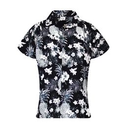 King Kameha Bluse 'Pineapple Flowers' Damen Gr&ouml;&szlig;e S dunkelgrau