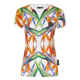 Plein Sport T-Shirt Damen Gr&ouml;&szlig;e XS tanne / dunkelorange / schwarz / wei&szlig;