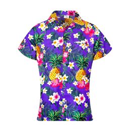 King Kameha Bluse 'Pineapple Flowers' Damen Gr&ouml;&szlig;e 5XL lila
