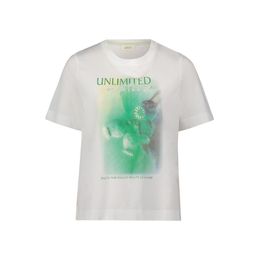 Cartoon T-Shirt Damen Gr&ouml;&szlig;e S grasgr&uuml;n / offwhite