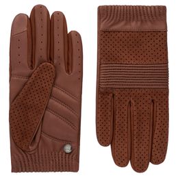 Roeckl Lederhandschuhe 'FERRARA TOUCH' Damen Gr&ouml;&szlig;e L camel / cognac / dunkelbraun
