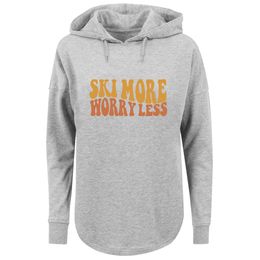 F4NT4STIC Sweatshirt 'Ski More Worry Less' Damen Gr&ouml;&szlig;e M grau / orange