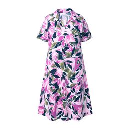 Ulla Popken Kleid Damen Gr&ouml;&szlig;e 62/64 oliv / pink / rosa / schwarz Winterkleid