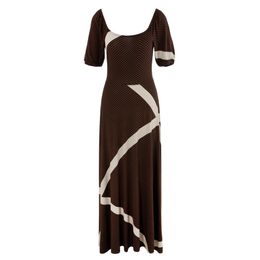 Aniston Selected Kleid Damen Gr&ouml;&szlig;e 42 beige / braun / schwarz Winterkleid