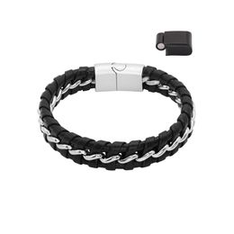 Heideman Armband 'Laurin' Herren Gr&ouml;&szlig;e 19 schwarz / silber