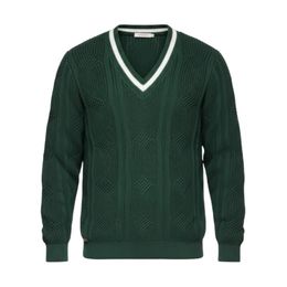 Ombre Pullover 'OM-SWSW-0151' Herren Gr&ouml;&szlig;e S dunkelgr&uuml;n / wei&szlig;