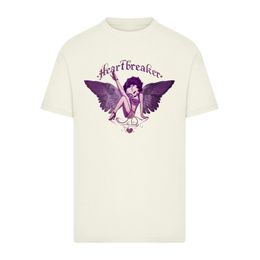 F4NT4STIC T-Shirt 'Betty Boop Heartbreaker Tattoo' Herren Gr&ouml;&szlig;e XS ecru / hellbeige / pflaume / lavendel
