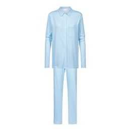 Mey Pyjama 'Elva' Damen Gr&ouml;&szlig;e XXL rauchblau / pastellblau Winterkleid