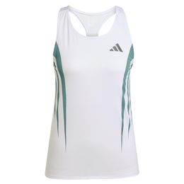 adidas Performance Sporttop 'Adizero Archive' Damen Gr&ouml;&szlig;e M/L dunkelgrau / schilf / wei&szlig;
