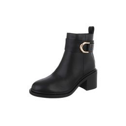 Ital-Design Stiefelette Damen Gr&ouml;&szlig;e 36 schwarz Winterschuhe