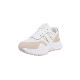 Ital-Design Sneaker Damen Gr&ouml;&szlig;e 41 beige / wei&szlig;