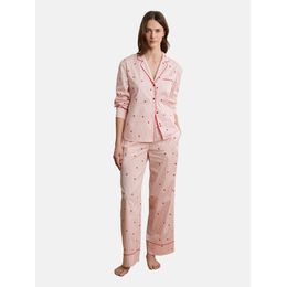 Etam Pyjamahose 'BATTITO' Damen Gr&ouml;&szlig;e L creme / rot Winterkleid