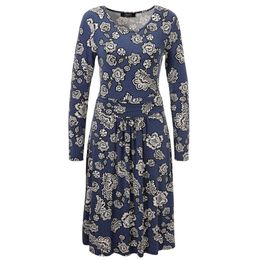 Aniston Selected Kleid Damen Gr&ouml;&szlig;e 48 marine / wei&szlig; Winterkleid