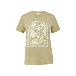 QS T-Shirt Damen Gr&ouml;&szlig;e XL khaki / wei&szlig;