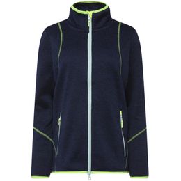 Lauras&oslash;n Sweatjacke Damen Gr&ouml;&szlig;e M marine / neongr&uuml;n