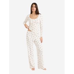 Etam Pyjamahose 'Mocki' Damen Gr&ouml;&szlig;e M creme / braun / beere Winterkleid