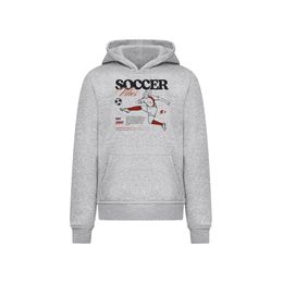 F4NT4STIC Sweatshirt 'Soccer Vibes Sport Fan' M&auml;dchen Gr&ouml;&szlig;e 110/116 grau / rot / schwarz