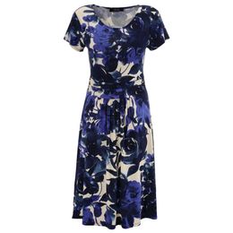 Aniston Selected Kleid Damen Gr&ouml;&szlig;e 42 beige / marine / royalblau / hellblau