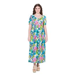 Ulla Popken Kleid Damen Gr&ouml;&szlig;e 42/44 royalblau / himmelblau / grasgr&uuml;n / rosa Winterkleid