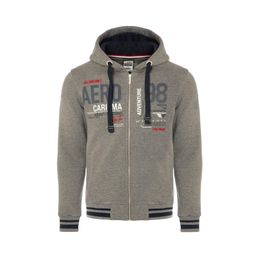 Carisma Sweatjacke Herren Gr&ouml;&szlig;e L grau / kirschrot / wei&szlig;