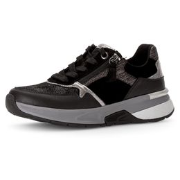 Gabor Rollingsoft Sneaker Damen Gr&ouml;&szlig;e 40.5 grau / schwarz / silber