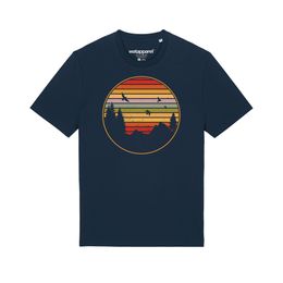 Watapparel T-Shirt 'Sunset Berge & Tannen' Herren Gr&ouml;&szlig;e S navy / mischfarben