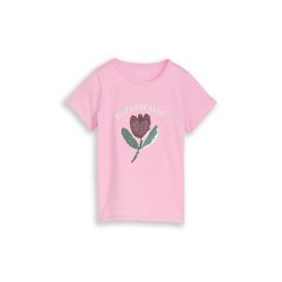 Tom Tailor T-Shirt M&auml;dchen Gr&ouml;&szlig;e 116/122 dunkelgr&uuml;n / lila / rosa