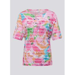 Rabe T-Shirt Damen Gr&ouml;&szlig;e XL azur / dunkelorange / rosa / wei&szlig;