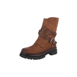 Ital-Design Boots Damen Gr&ouml;&szlig;e 41 ocker / dunkelbraun Winterschuhe
