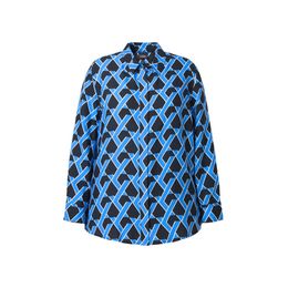Ulla Popken Bluse Damen Gr&ouml;&szlig;e XXL/XXXL blau / schwarz / wei&szlig;