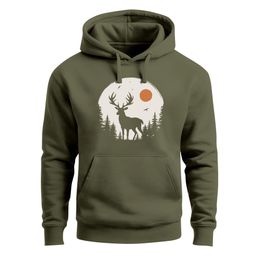 Neverless Sweatshirt 'Wald Hirsch' Herren Gr&ouml;&szlig;e L gr&uuml;n