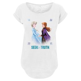F4NT4STIC T-Shirt 'Disney Frozen 2 Elsa And Anna Seek The Truth' Damen Gr&ouml;&szlig;e XXXL hellblau / karamell / lila / wei&szlig;