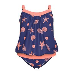 Ulla Popken Badeanzug Damen Gr&ouml;&szlig;e L/XL navy / neonorange