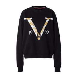 19V69 Italia Sweatshirt 'Sinja' Damen Gr&ouml;&szlig;e S gelb / schwarz / wei&szlig;