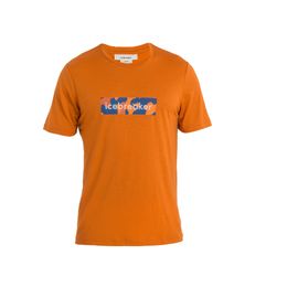 Icebreaker Funktionsshirt 'Natural' Herren Gr&ouml;&szlig;e XXL violettblau / dunkelorange / wei&szlig;