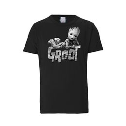 logoshirt T-Shirt 'Marvel - Groot' Damen Gr&ouml;&szlig;e 5XL schwarz