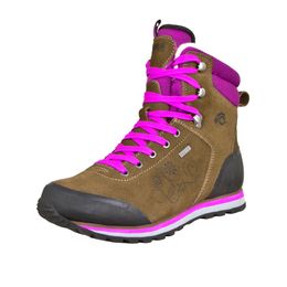 GUGGEN Mountain Snowboots Damen Gr&ouml;&szlig;e 41 braun / neonlila / schwarz Winterschuhe