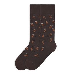 von Jungfeld Socken 'FESTIVE ICONS' Damen Gr&ouml;&szlig;e 43/46 braun