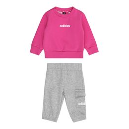 adidas Sportswear Trainingsanzug 'Essentials' Jungen Gr&ouml;&szlig;e 92 graumeliert / pink / wei&szlig;